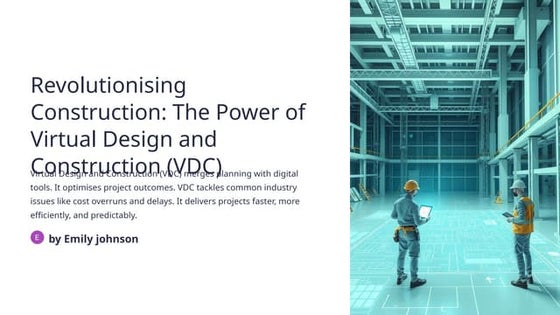 Virtual Design and Construction (VDC) Transforming Project Management ...