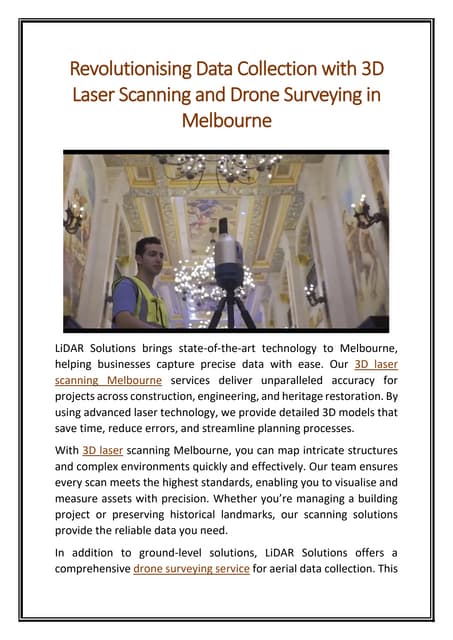 Revolutionising Data Collection With 3d Laser Scanning And Drone