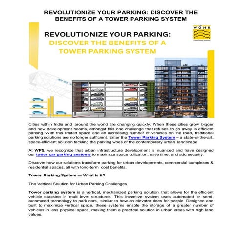 Revolutionize Your Parking Discover the Benefits of a Tower Parking ...
