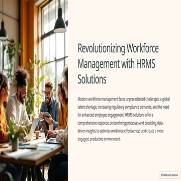 Revolutionizing Workforce Management with HRMS Solutions | PPTX