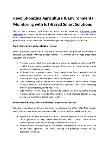 Green House Monitoring And Control System Using Iot Ppt