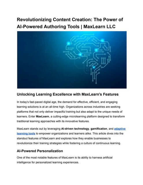 Revolutionizing Content Creation The Power Of Ai Powered Authoring