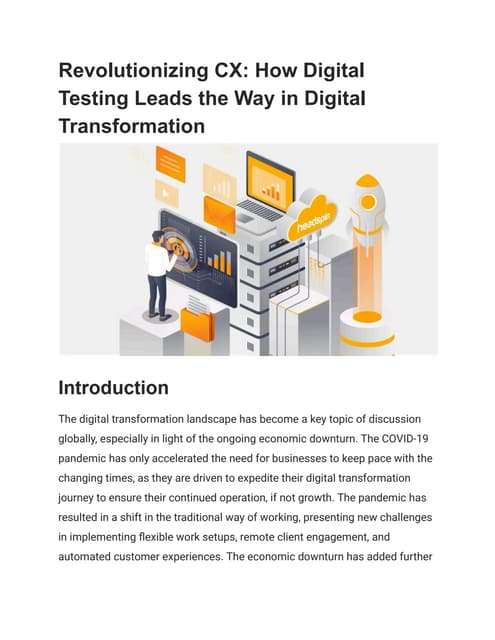 Why Is Qa Transformation Vital For Digital Transformationpdf Computer Software And