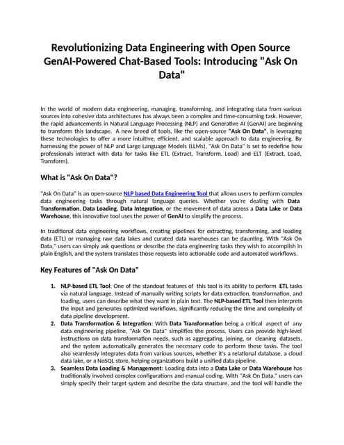 How Ask On Data Simplifies Data Engineering with Chat Based ...