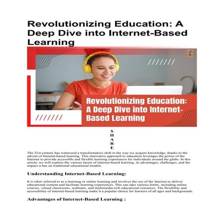 Revolutionizing Education: A Deep Dive into Internet-Based Learning | PDF | Internet | Computing