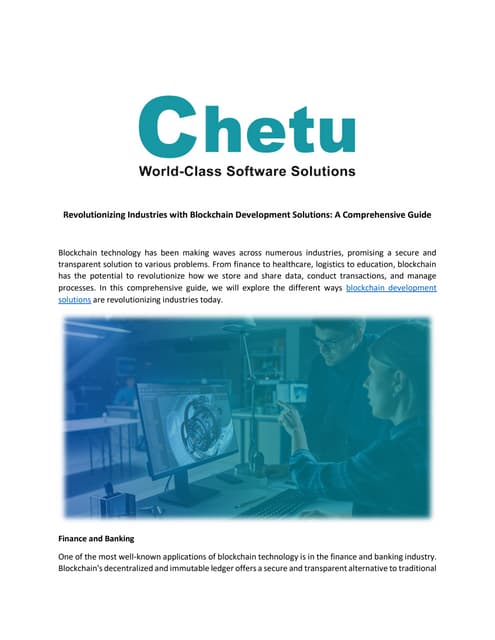 Revolutionizing Industries With Blockchain Development Solutions A