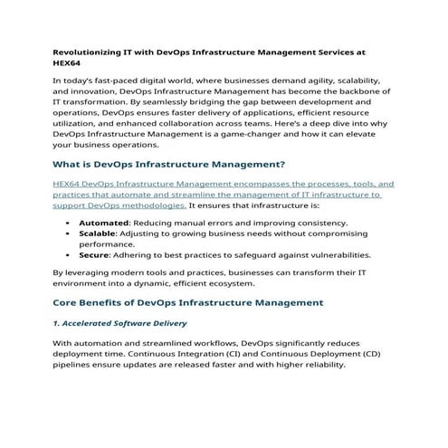 Revolutionizing IT with DevOps Infrastructure Management Services at HEX64.docx