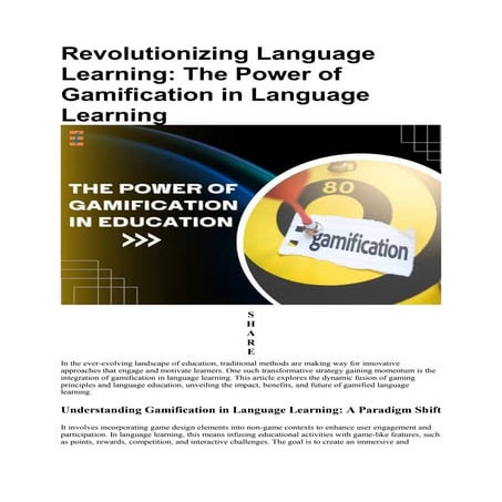 Revolutionizing Language Learning: The Power of Gamification in Language Learning | PDF ...