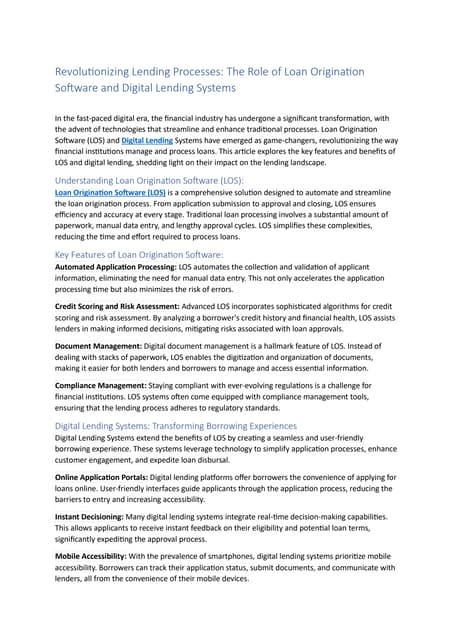 Digital Lending Transformation 2025 – AI-Powered Loan Origination ...