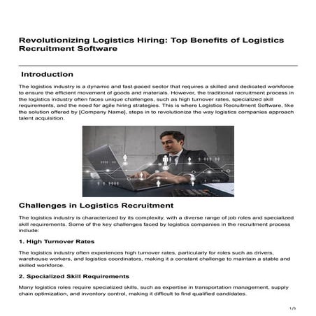 Revolutionizing Logistics Hiring Top Benefits of Logistics Recruitment ...
