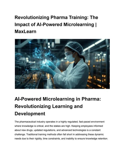 How AI-Powered Microlearning is Revolutionizing Pharmaceutical Education _ MaxLearn.pdf