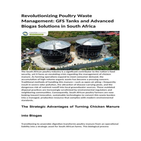 Revolutionizing Poultry Waste Management-GFS Tanks and Advanced Biogas ...