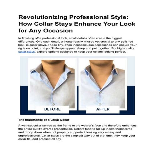 Revolutionizing Professional Style: How Collar Stays Enhance Your Look ...