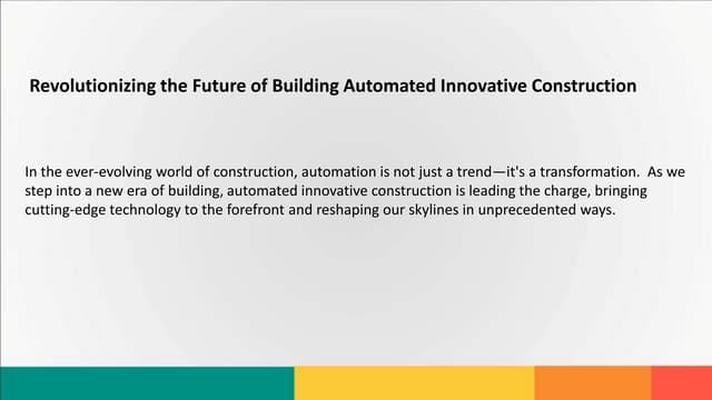 Ai in construction | PPTX