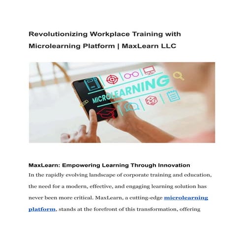 Revolutionizing Workplace Training with Microlearning Platform _ MaxLearn LLC.pdf
