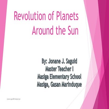 Revolution of planets around the sun | PPTX