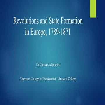 Revolutions and State Formation in Europe, 5th lecture: Mediterranean ...