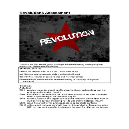 Revolutions assessment | PDF