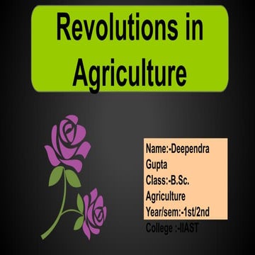 Revolutions in agriculture ppt | PPTX