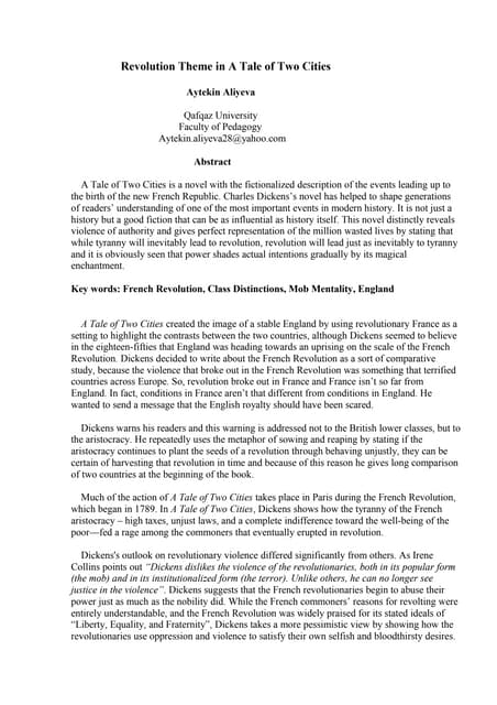 A Tale Of Two Cities Essay | PDF
