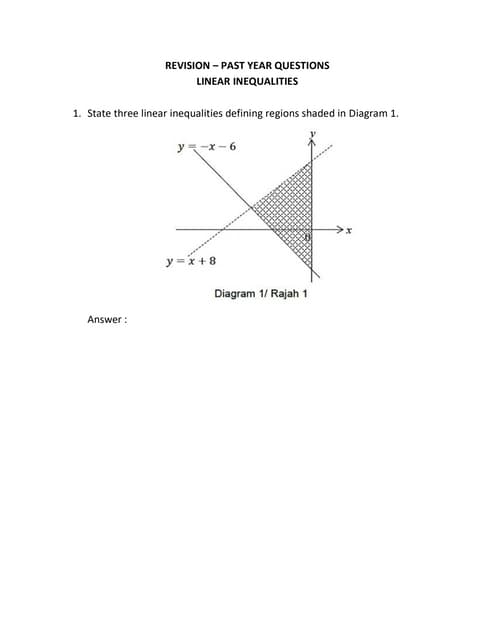 MATHEMATICS FORM 4 KSSM CHAPTER 6 LINEAR INEQUALITIES IN TWO VARIABLES ...