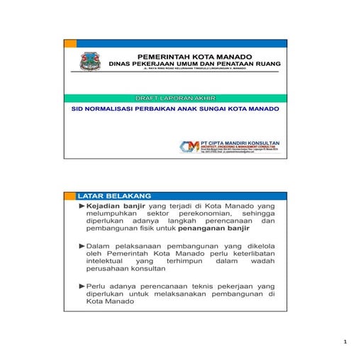 Rev ppt draft akhir sungai manado | PDF