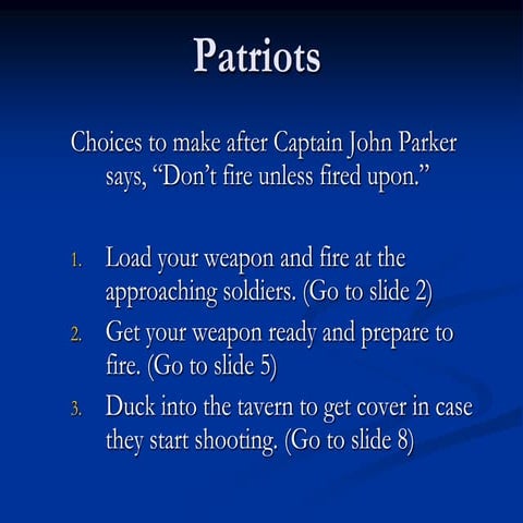 Revolution Simulation - Patriots | PPT