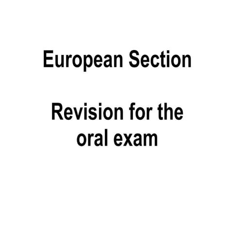 Revsion powerpoint for English European Section | PPT