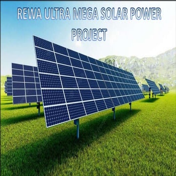 Rewa Ultra Mega Solar Project Presentation | PPTX