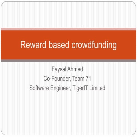 Reward based Crowdfunding | PPTX