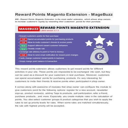 Reward points magento extension | PDF