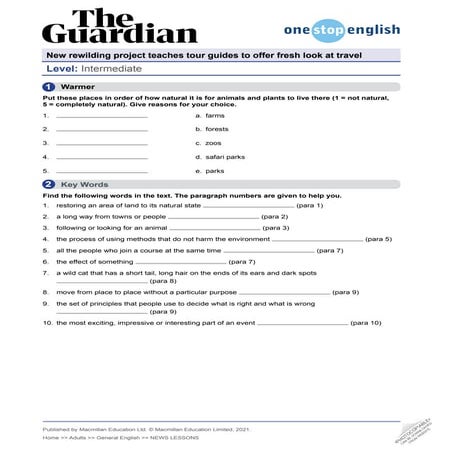 Rewilding Projects (Intermediate News Lesson).pdf