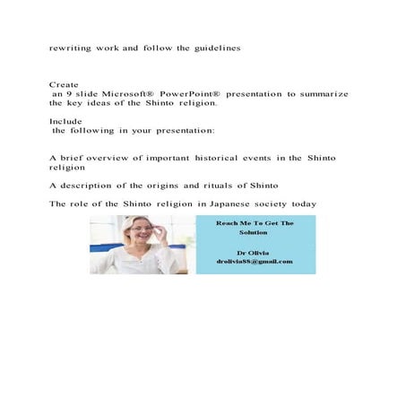 rewriting work and follow the guidelinesCreate an 9 slide | DOCX