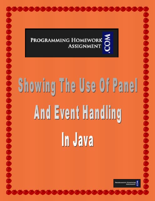 Programming Homework Assignment