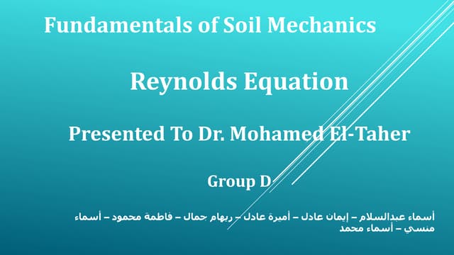 Fluid Mechanic Lab - Reynold's Number Experiment | PDF