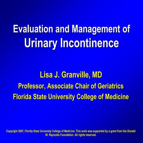 RetreatUrinaryIncontinence.ppt by nursing student | PPT