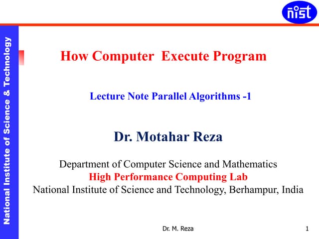 Lecture Note Parallel Algorithms How Computer Execute Program Ppt 2782