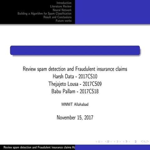 fraudulent Insurance claims detection using ML | PDF