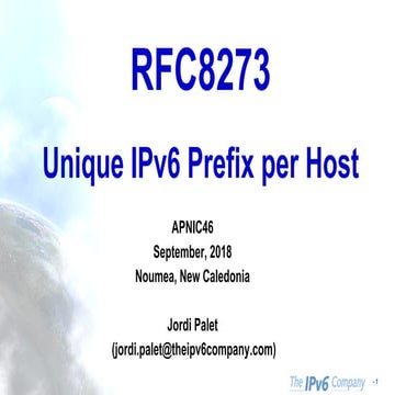 RFC8273: Unique Prefix per Host | PDF
