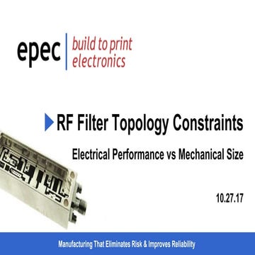 RF Filter Topology Constraints: Electrical Performance vs Mechanical ...