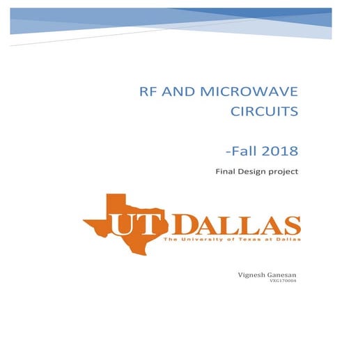 RF & Microwave circuits(final design project) | PDF