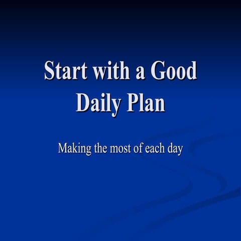 Rfg Startwitha Good Daily Plan | PPT
