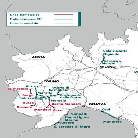 Atlante di viaggio delle ferrovie dismesse in Piemonte | PDF | Rail ...
