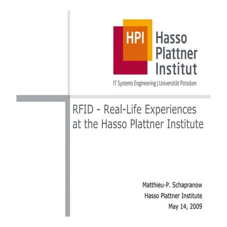 RFID -- Real Life Experiences At The Hasso Plattner Institute | PDF | Pharmaceutical Industry ...