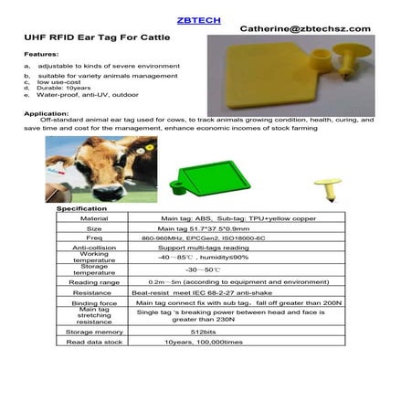 Rfid ear tag for cattle | PDF