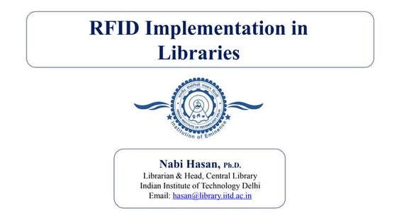 Radio Frequency Identification (RFID) by Bikram Kumar Sinha | PPT