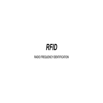 RFID (RADIO FREQUENCY IDENTIFICATION) | PPT