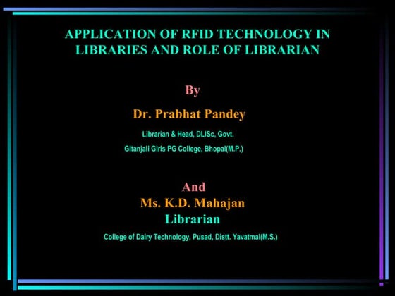 RFID Based Library Management System | PPTX