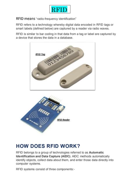 Keywords Explanation To Rfid Project Annexure | PDF