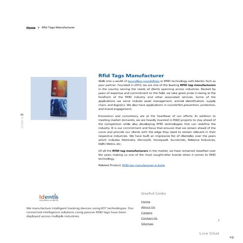 RFID Tags Manufacturer - Identis Solutions.pdf
